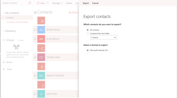 How to Export Contacts From Outlook / Office 365 / Outlook Web